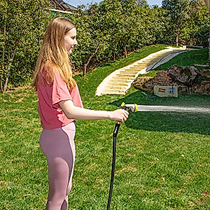 Fevone Garden Leader Hose 3 ft Lead-in Short Hose, 5/8 Heavy Duty Water Hose, Garden hose Extender/Hose Reel Connector, Male to Female 3/4 Solid Brass Fittings