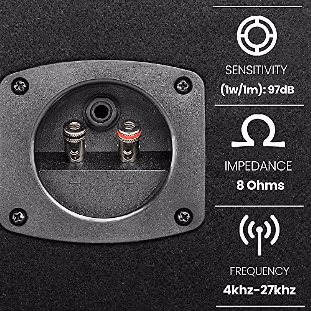 Pyle-Pro 4 Way DJ Speaker System, 300 Watt Power, 150 RMS, Four 3 Inch Horn Piezo Tweeters, 8 Ohm Impedance, Full Range Audio Reproduction, Black Carpeted Finish
