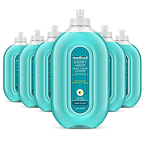 Method Hardwood Floor Cleaner Squirt + Mop Bottle, Spearmint Sage, For Sealed Hardwood and Laminate Floors, 25 Fl Oz (Pack of 6)