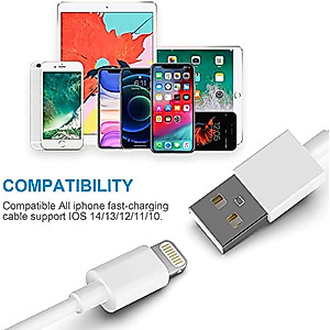 [Apple MFi Certified] iPhone Charger 5pack[6/6/6/10/10FT] Long Lightning Cable Fast Charging Cord iPhone Charging Cable Compatible iPhone 14/14 Pro/Max/13/12/11 Pro Max/XS MAX/XR/XS/X/8/7/Plus iPad