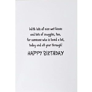 Greeting Card Furry Happy Wishes For A Very Special Human Birthday with Golden Labrador Retriever Dog - With Lots of Nice Wet Kisses and Lots of Snuggles