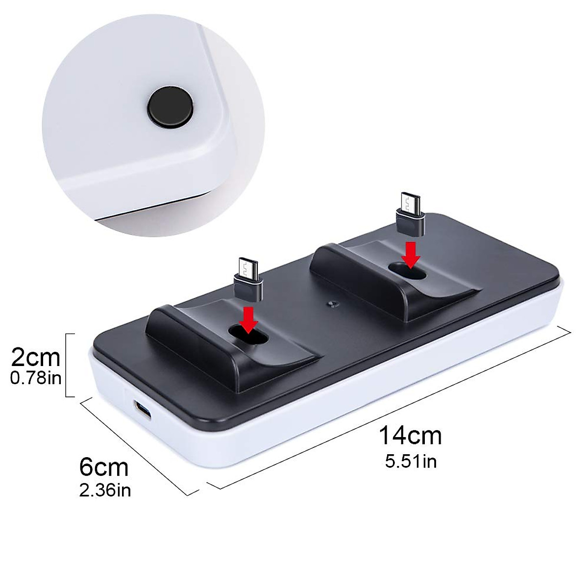 PS5 Controller Charger Charging Station for DualSense Controller PS5 Remote Charger PS5 Dualsense Charging Station 600mA Fast Charge Dock