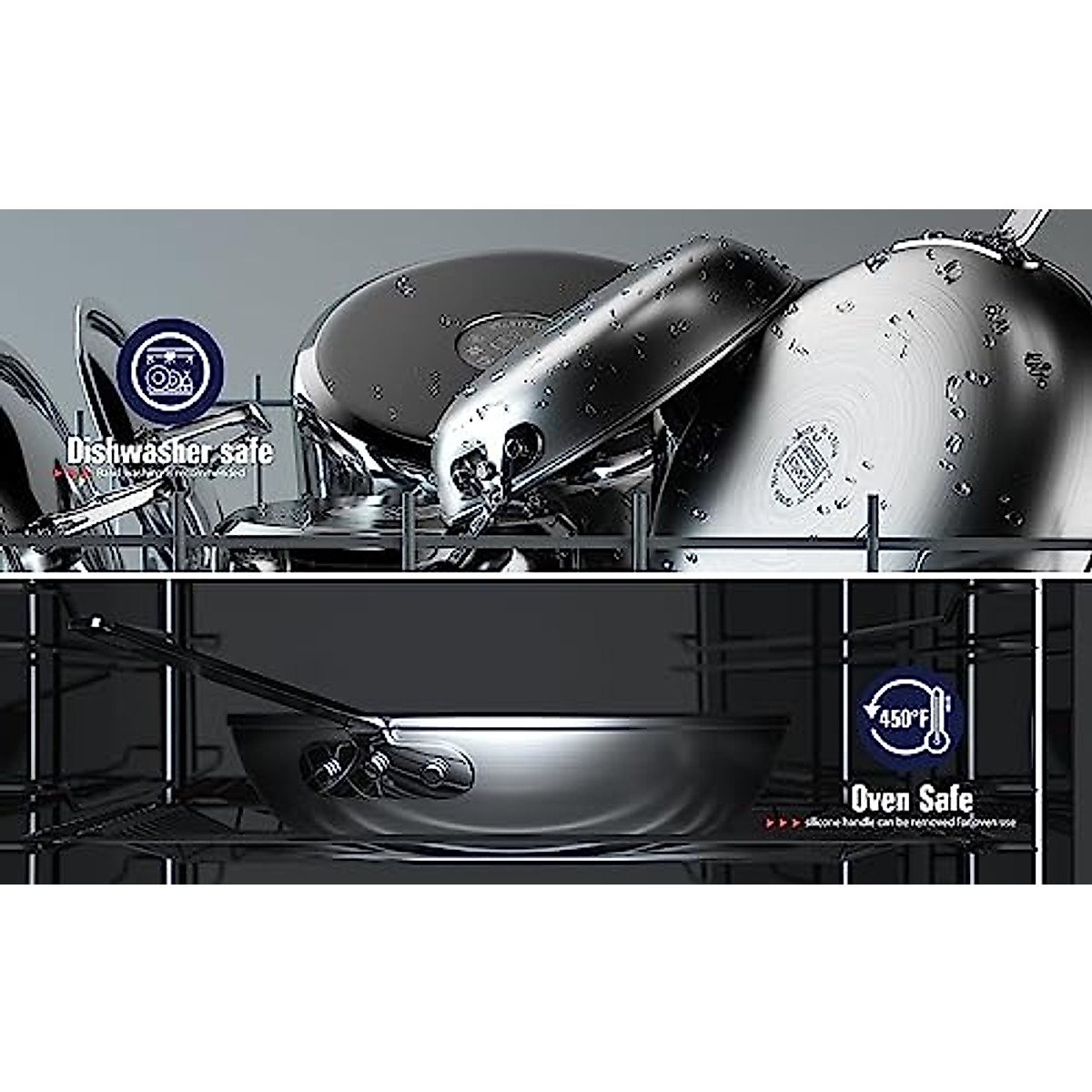 Cooks Standard Professional Aluminum Nonstick Restaurant Fry Pan 10-Inch, Durable Heavy Duty Skillet Pan, Woks,Metalic