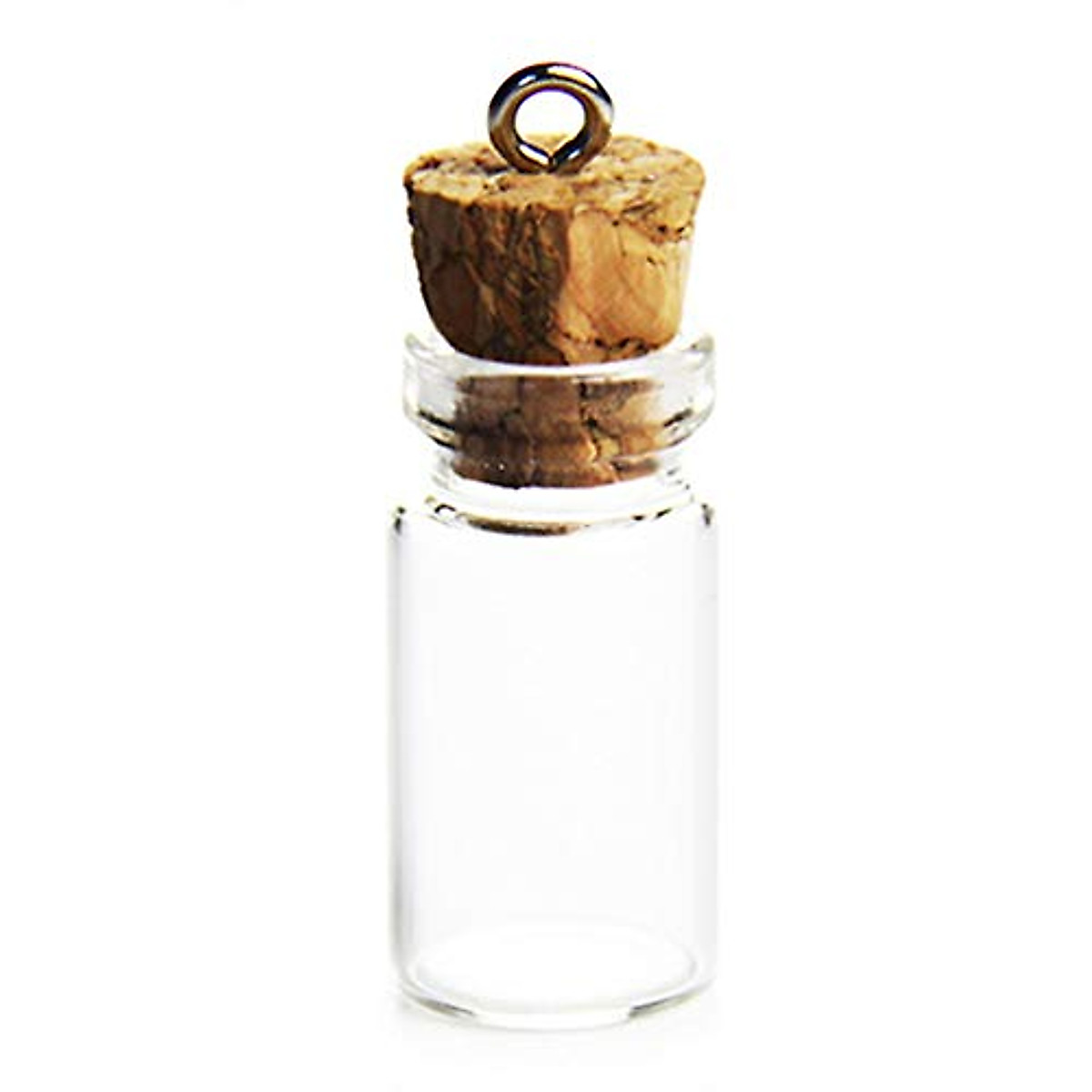 EXCEART 50pcs Mini Wish Bottle 1.5ml Wood Cork Wishing Jars Glass Bottle Charms for Jewelry Making Decorative Tiny Bottle Vials for DIY Crafts