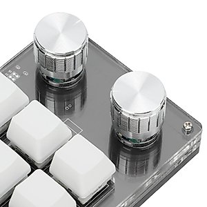 One Handed Programmable Mechanical Keyboard, 12 Keys RGB Programmable Macro Keyboard with Knob Plug and Play Multifunctional Mechanical Gaming Keypad Function Keypad for