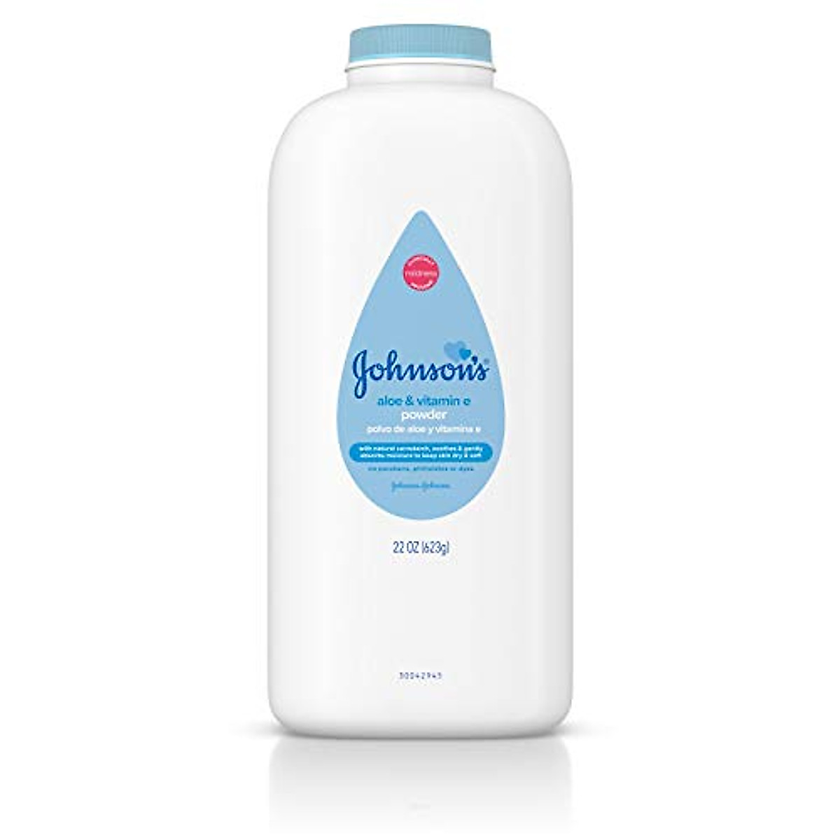 Johnson's Baby Powder with Naturally Derived Cornstarch Aloe & Vitamin E, Hypoallergenic, 22 oz