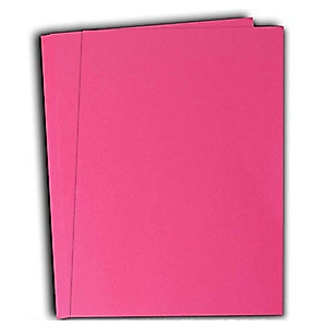 Hamilco Colored Cardstock Scrapbook Paper 8.5" x 11" Fuchsia Pink Color Card Stock Paper 50 Pack