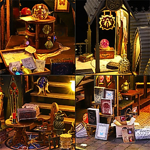 Flever Dollhouse Miniature DIY House Kit Creative Room with Furniture for Romantic Artwork Gift (Luna Magic House)
