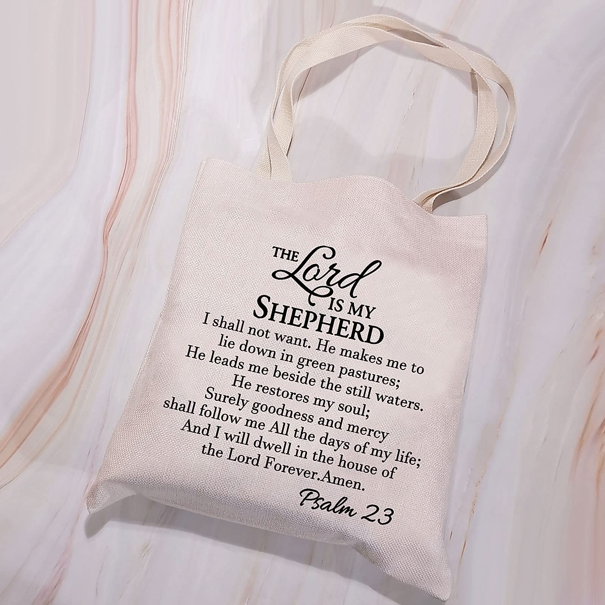 VAMSII Psalm 23 Gifts Tote Bag the Lord is My Shepherd Shoulder Bag Bible Verse Tote Bag Christian Shopping Bags (the Lord is My tote)