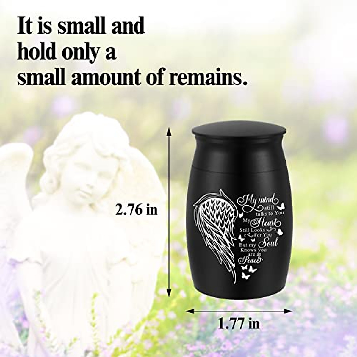 Small Urns for Human Ashes Aluminum Mini Urn for Ashes Wing Small Cremation Urn Memorial Keepsake Ash Holder-My Mind
