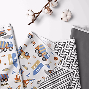 Bacati - Toy Chest Construction Yellow/Orange/Grey/Blue Boys