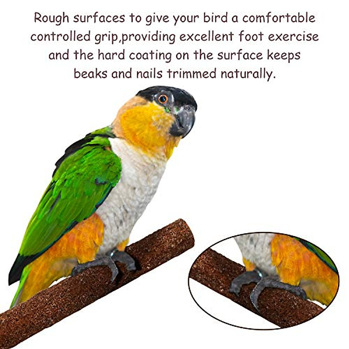 6 Pcs Bird Perch Stand Toy, Wood Parrot Stand Platform Colorful Sand Paw Grinding Stick Cage Accessories Exercise Toys for Cockatiel Conure Budgies Parakeet Lovebird Hamster Gerbil Rat Mouse (6 Pcs)