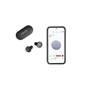 Denon PerL Pro True Wireless Earbuds - Adaptive Active Noise Cancelling, Personalized Sound with Masimo Adaptive Acoustic Technology, Spatial Audio, 32Hr-Battery Life, Wireless Charging, Black
