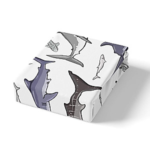 Feelyou Ocean Shark Bedding Set Gray White Shark Duvet Cover Set for Kids Boys Girls Sea Creature Sealife Comforter Cover Animal Printed Quilt Cover Bedroom Collection 2Pcs Twin Size