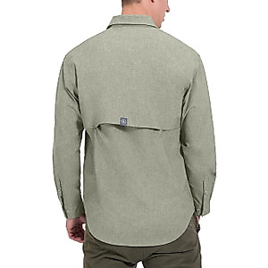 Little Donkey Andy Men's Quick Dry Hiking Shirt, Lightweight Long Sleeve Travel Shirt, Air-Holes Tech Laurel Oak Heather XXXL