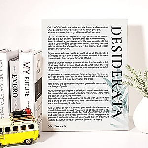 Inspirational Canvas Wall Art Motivational Desiderata Poem Canvas Print Positive Literaty Canvas Painting Office Home Wall Decor Framed Gift 12x15 Inch