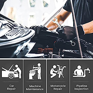 Jetech 18mm Combination Wrench - Industrial Grade Spanners with 12-Point Design, 15-Degree Offset, Made with Durable Chrome Vanadium Steel in Sand Blasted Finish, Forged, Heat-Treated, Metric