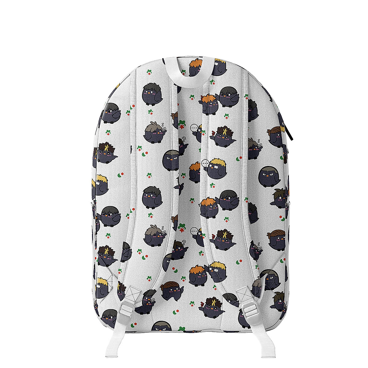COOLINKO Volleyball Club Crows All Over Print Kawaii Anime Unisex Mini Backpack Polyester Synthetic Blended Fabric Soft Small Bag Travel Matching Lining Easy Clean Durable