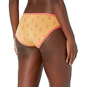 Amazon Essentials Women's Cotton Bikini Brief Underwear (Available in Plus Size), Pack of 6, Pineapple, Large