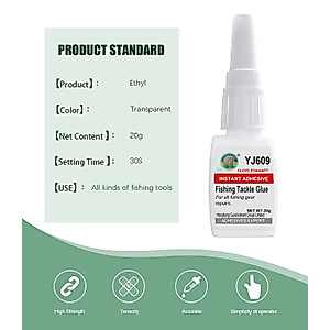 Weglau Fishing Tackle Glue, Fast Bonding Fishing Rod Glue, Suitable for all fishing gear repairs such as bar and rope connection, fishing rod crack repair, bracket repair, drift box repair, etc. - 20g