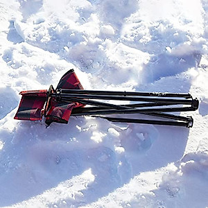 Eskimo Folding Ice Chair, Standard, Buffalo Plaid Adjustable Height, Alloy Steel Red/Black