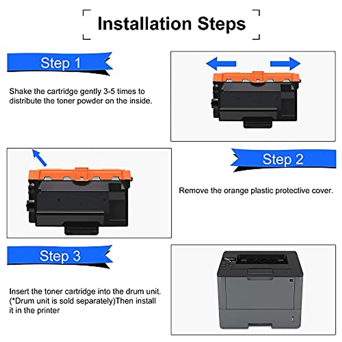(2 PK,Black) TN820 TN-820 High Yield Compatible Toner Cartridge Replacement for Brother DCP L5600DN L5500DN L5100DN L5650DN L6200DW HL L6200DW L6250DW /DWT L6400DW /DWT L5200DW L6300DW Printer