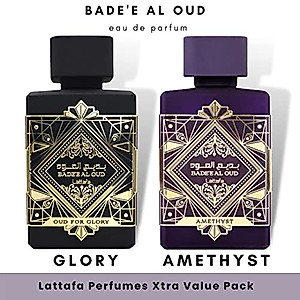 Bade'e Al Oud for Glory & Bade'e Al Oud for Glory Amethyst EDP - Eau de Parfum 100ml(3.4 oz) with Magnetic Gift Box Perfect For Gifting | Christmast Gift Basket, Holiday Gift Box | by Lattafa Perfumes