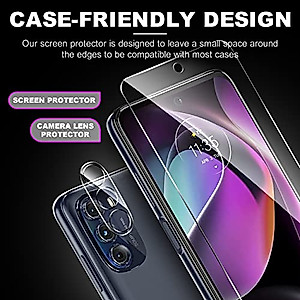 Cizerin 4 Pack Screen Protector for Motorola Moto G 5G 2022-2 Pack Tempered Glass Screen Protector and 2 Pack Camera Lens Protector - Shatter Proof- HD Clarity