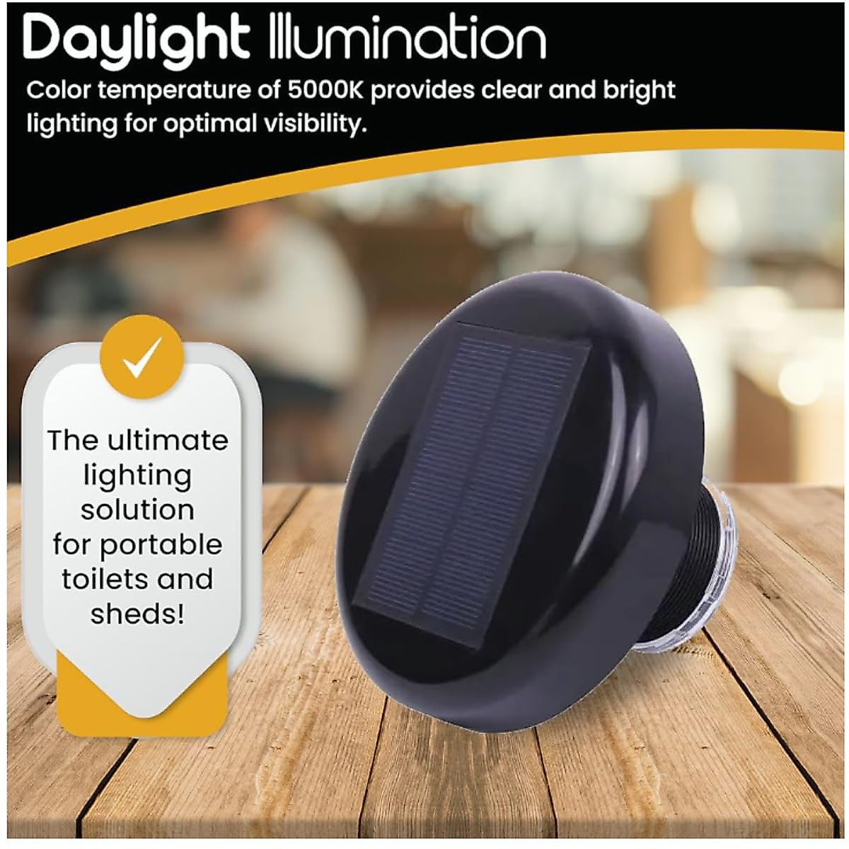 BRIGHTICONIC BICSL20-01 5LEDs Solar Portable Toilet Chicken Coop Dog House Storage Shed - Waterproof LED Night Light for Closet Camping Outhouse Kit Portable Potty (BICSL20-01(5LEDs))