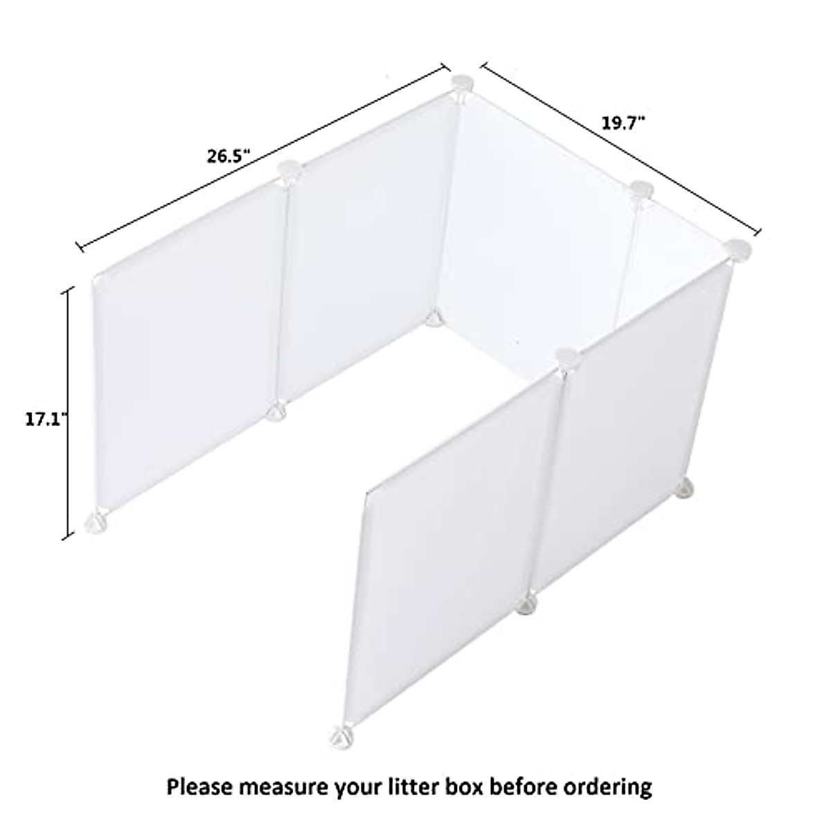 MEEXPAWS Cat Litter Box Enclosure Splash Guard Extra Large 27×20 in with Cat Litter Mat Easy Clean (White)