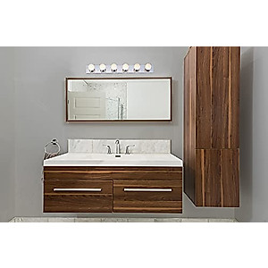Nuvo SF77/194 Six Light Vanity, 36 in, Chrome