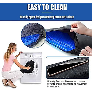 Gel Seat Cushion - Non-Slip Egg Seat Cushion Chair Pads - Office Chair Car Seat Cushion for Sciatica & Back Pain Relief - Coccyx Cushion for Home, Wheelchair, Computer, Desk Chair, Truck