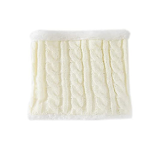 Tinncana 3 Pieces Kids Winter Beanies Glove Scarf Set, Knitted Toddler Cap Hat Touchscreen Mitten Neck Warmer for Boys Girls (White)