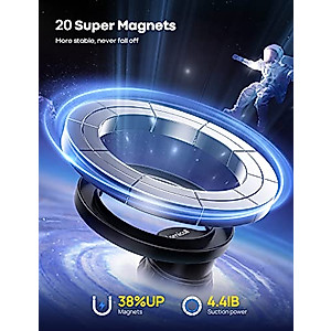 Lamicall Fits MagSafe Car Mount – [20 Super Magnets] Magnetic Car Phone Mount, Air Vent Cell Phone Holder Clip, MagSafe Accessories for iPhone 14 13 12 Pro Max Plus Mini & MagSafe Case & All Phones