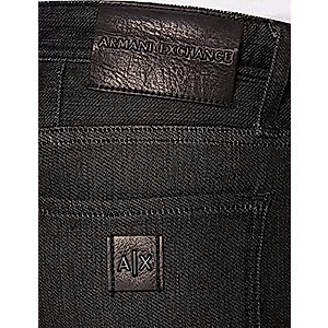 A|X ARMANI EXCHANGE Men's 5 Pocket Skinny Jeans, Black Denim, 38R