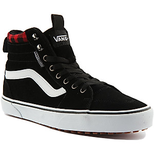 Vans Men's Hi-Top Trainers Sneaker, Suede Black Red Plaid, 10.5