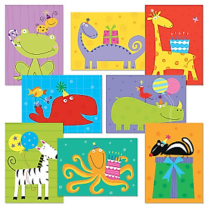 Current Kids Birthday Greeting Cards Value Pack - Set of 16, 8 Unique Designs, Large 5 x 7 Inch Cards, Sentiments Inside, Envelopes Included