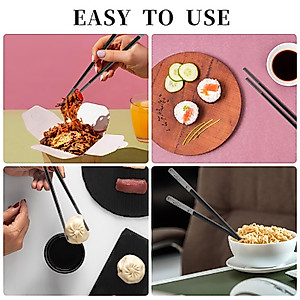 Metal Travel Chopsticks Reusable with Case, Portable Chopsticks with Case, Black Phoenix Chopsticks and Case, Packable Chopsticks for Home