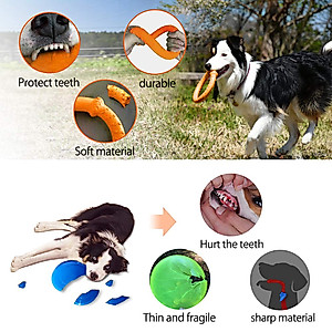 LaRoo Dog Toys for Large Dogs,Floatable Dog Flying Discs,3 Sizes Interactive Dog Ring Tug Toy, Funny Dog Teething Toys for Catch, Fetch