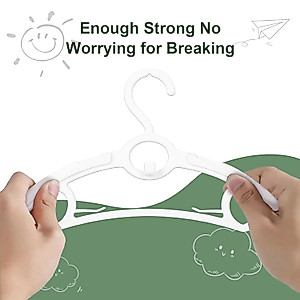 Stormix 30 Pack Extendable Baby Hangers, 11"-14.5" Adjustable Plastic Closet Infant Hangers for Nursery, Stackable & Space-Saving Pant Hanger for Newborn Girl Boy Toddler Kids Child White