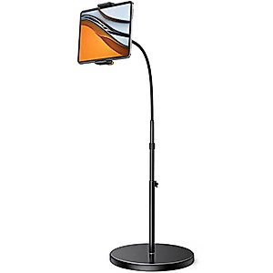 Lamicall Tablet Floor Stand - Gooseneck Swivel Holder Mount with Adjustable Height & 10.6lb Stable Base, Compatible iPad Mini Air Pro 12.9/9.7, Galaxy Tab, Kindle, Cell Phones (4.7''-13'')