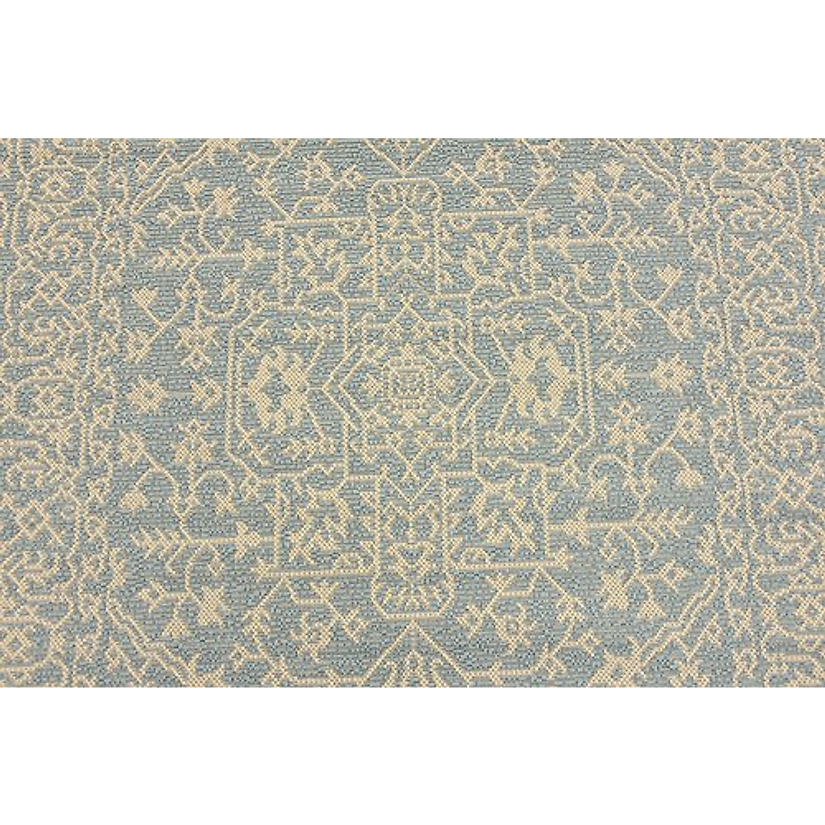 Unique Loom Botanical Collection Bohemian, Abstract, Traditional, Indoor and Outdoor Area Rug, 4' 0" x 6' 0", Light Blue/Beige