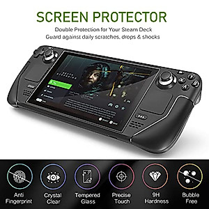 ivoler [3-Pack] Screen Protector Tempered Glass for Steam Deck 7''2022[New Version], Transparent HD Clear Anti-Scratch Screen Protector Compatible with Steam Deck[Updated Version]