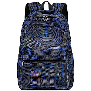 Bluboon Mesh Backpack Boys Girls Bookbags Kids Casual Bags Student Bookbags Semi -Transparent Waterproof Backpack Bags for Beach
