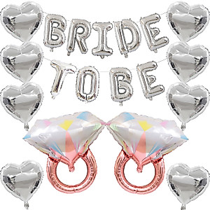 19 Pcs Silver Bride To Be Letter Balloons 16in Balloon Wedding Decorations Party Decor Silver Letter Balloons Bride to Be Party Supplies