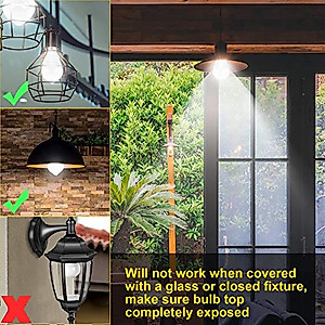 Aukora Motion Sensor Light Bulbs, 12W (100-Watt Equivalent) E26 Motion Activated Dusk to Dawn Security Bulb Outdoor/Indoor for Front Door Porch Garage Basement Hallway Closet(Cold White 2 Pack)