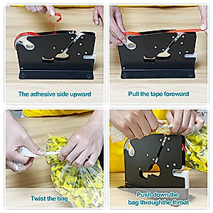 Olaismln Bag Sealing Tape, 3/8 inch x 66 yd Red Poly Tapes, Plastic Produce Bags Tape for Meat Cake Bread Icing (3Pack)