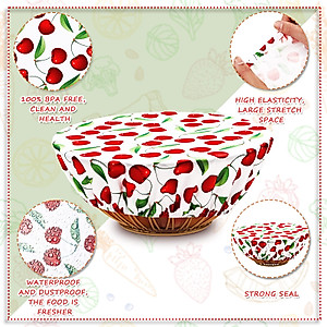 Chengu 12 Pcs Reusable Bowl Covers Bulk Elastic Cloth Fabric Bowl Cover for Bread Proof Rising Sourdough 5 Size Dish Food Stretchy Storage Cover for Leftovers Kitchen Container