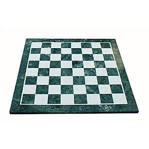 StonKraft Collectible Green Marble Stone Chess Board Without Pieces Pawns - Decorative Stone Chess - Home Décor - 20" Inches