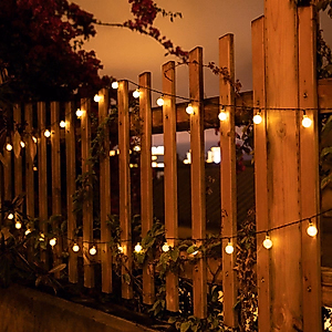 Oreunik 30 LED Crystal Ball Outdoor Solar Powered String Lights, 8 Modes, 24 Ft, Warm White, Waterproof, Patio/Garden/Yard/Outside